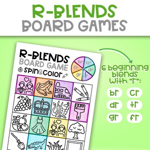 Beginning Blends Board Games Reading and Phonics Homeschooling Reading ...