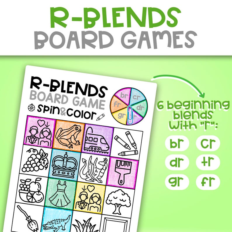 Beginning Blends Board Games Reading and Phonics Homeschooling Reading ...