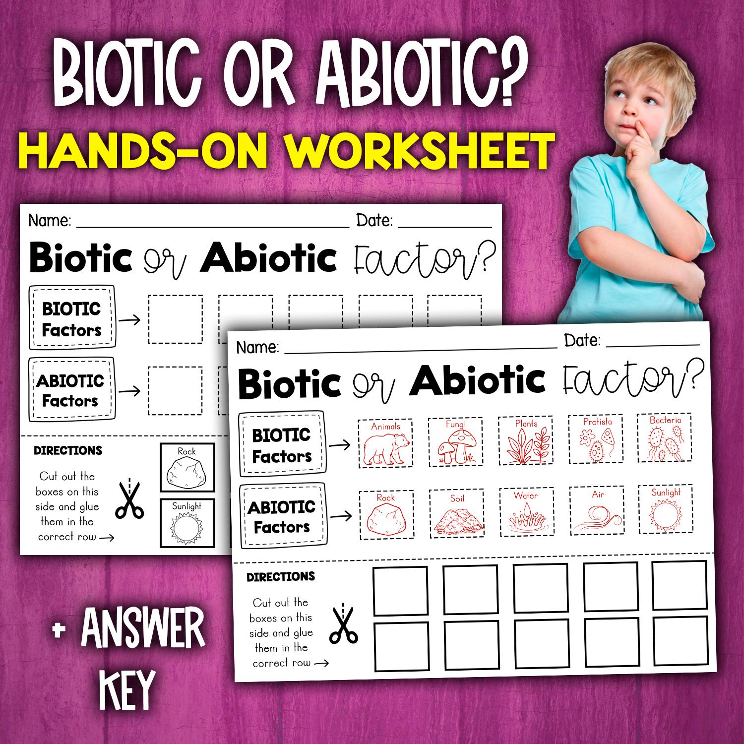 Biotic and Abiotic Factors Sorting Activity | Cut and Paste Worksheet ...