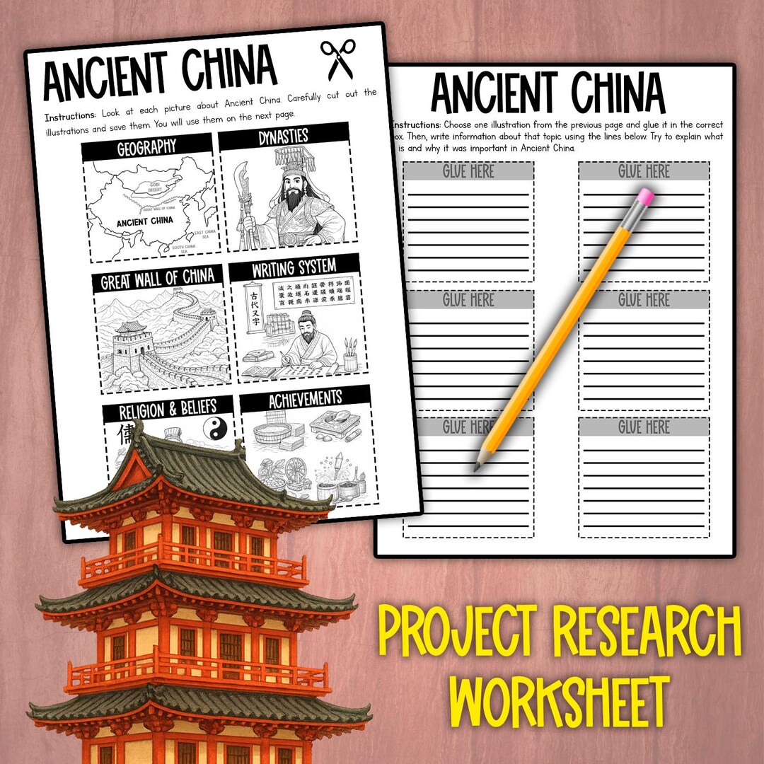 ANCIENT CHINA Project RESEARCH Worksheet Activity | Ancient Chinese ...