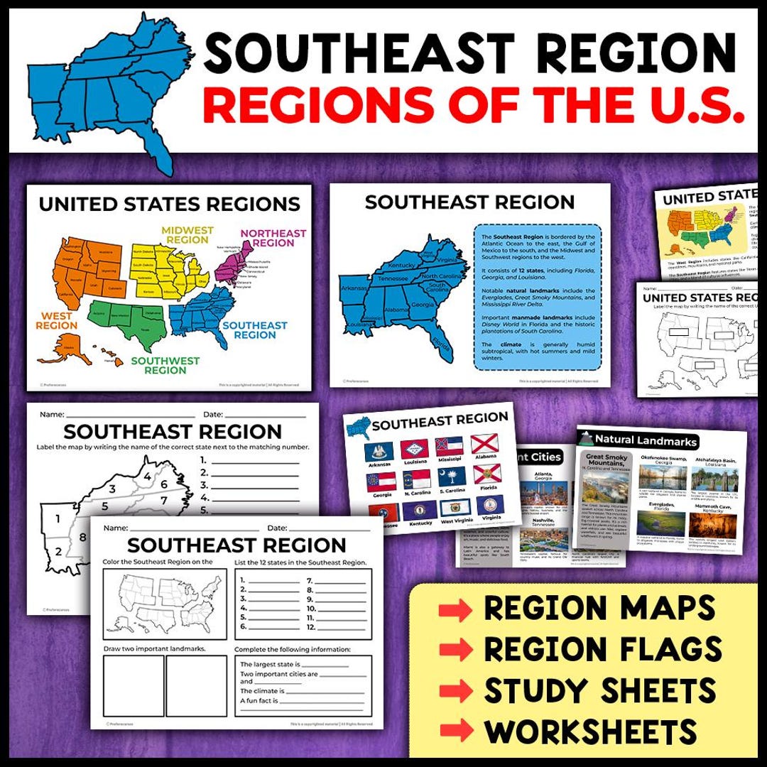 Southeast Region | Regions of the US | Geography 5 Regions of the ...