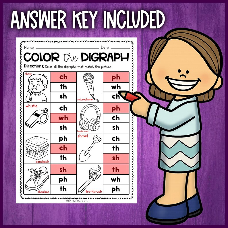 Consonant Digraphs Worksheets | 1st Grade and 2nd Grade Phonics Review ...