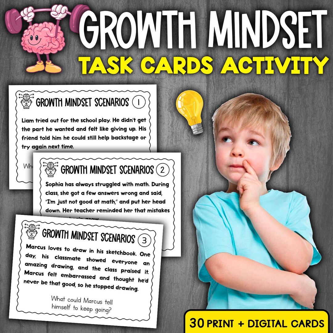 Growth Mindset Task Cards Activity | Growth Mindset Activities | SEL ...