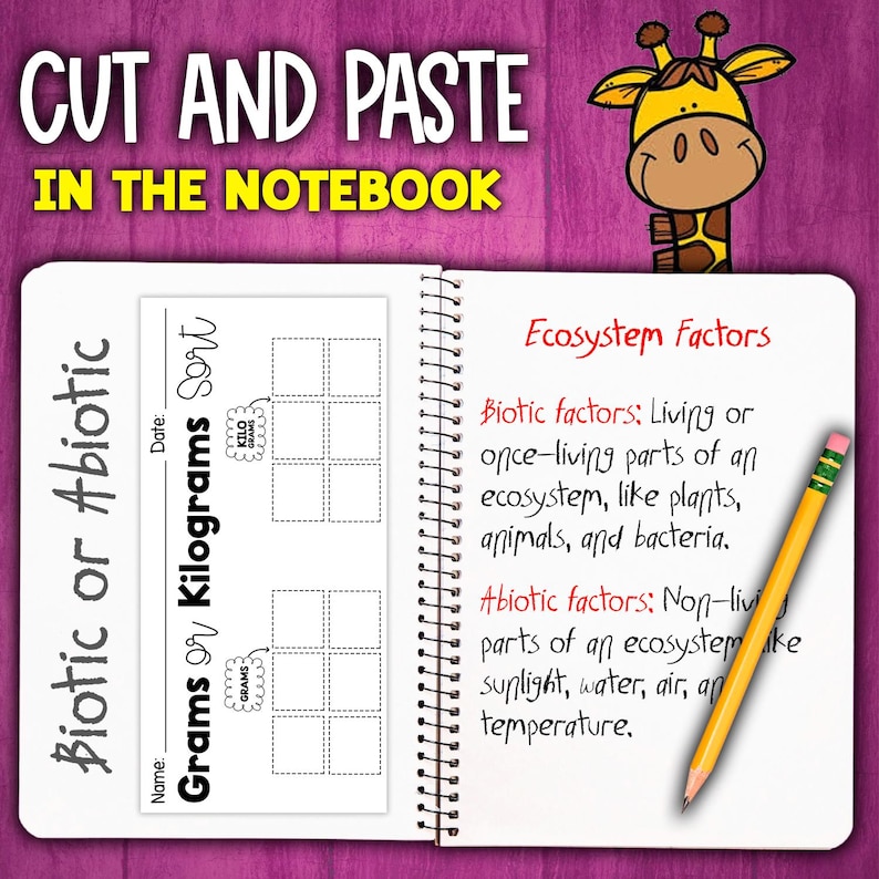 Biotic and Abiotic Factors Sorting Activity | Cut and Paste Worksheet ...