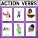 Action Verbs Flashcards for Autism | Speech Therapy ESL Vocabulary Real ...