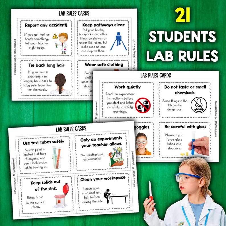 Science Lab Safety Rules EXPLAINED for Kids | CARDS | Print + Digital ...