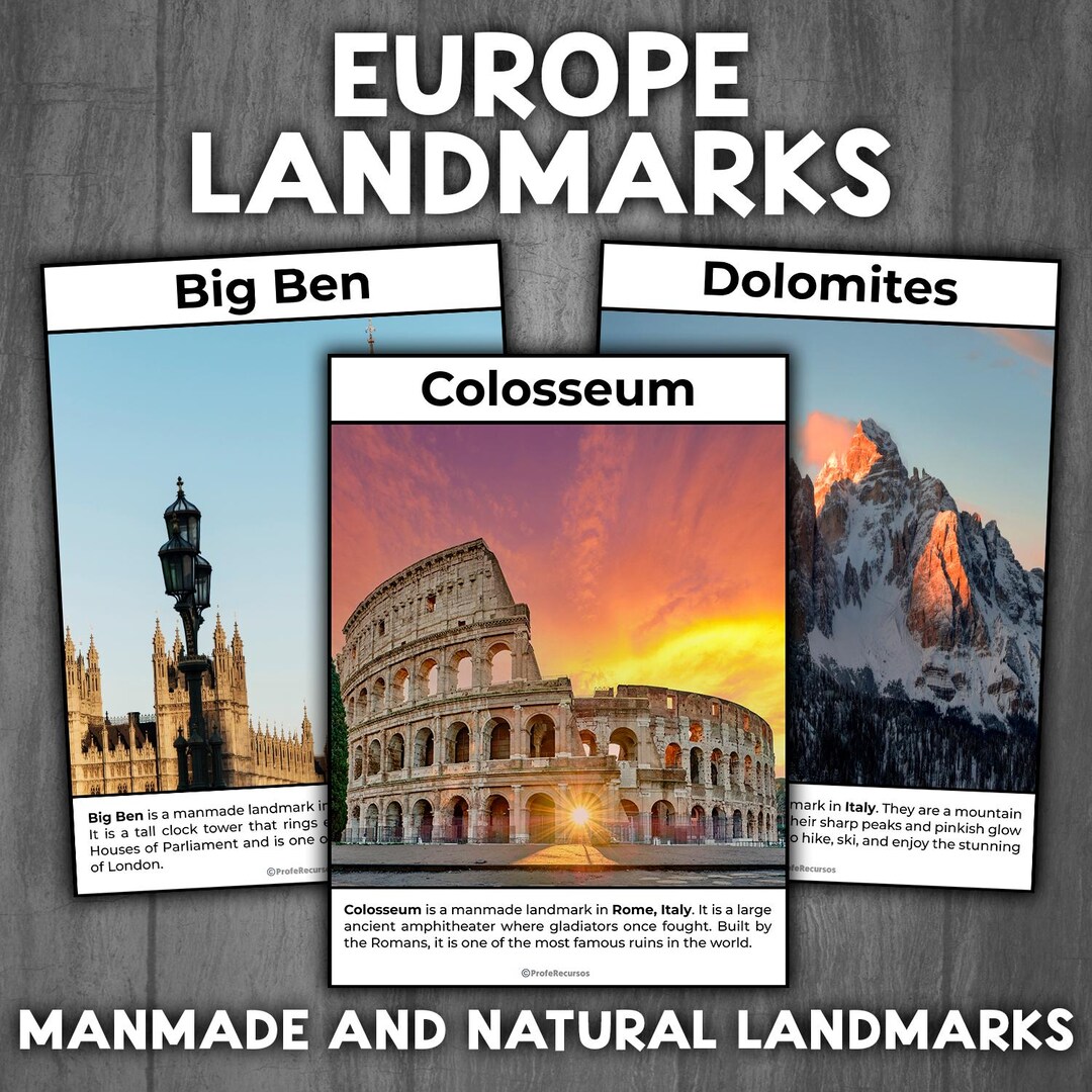 Europe Landmarks | European Geography | Famous Landmarks Posters - Etsy