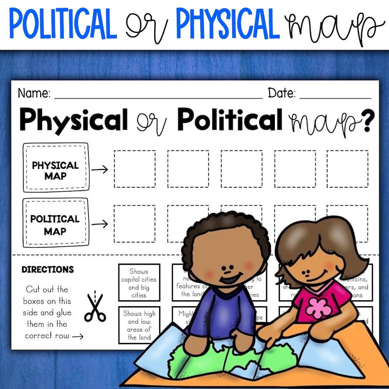 Types of Maps Sorting Activity | Physical Maps and Political Maps ...