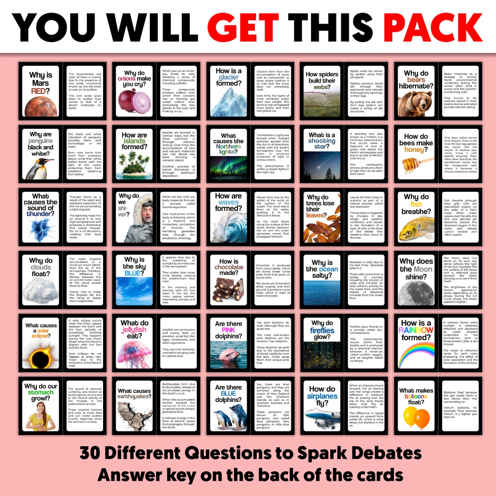 Spark Debate Cards 30 Task Cards for Conversation Debate Topics ...