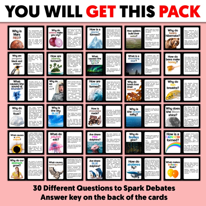 Spark Debate Cards 30 Task Cards for Conversation Debate Topics ...
