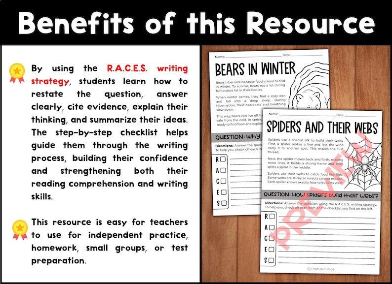 RACES Strategy Practice | Writing Activities | Text Evidence Reading ...