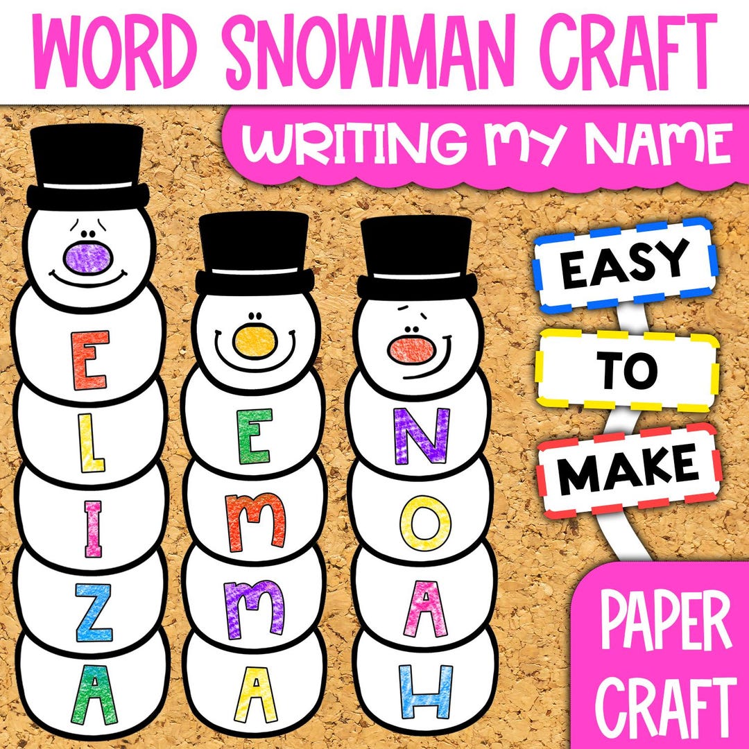 Snowman Name Craft Activity | Christmas & Winter Bulletin Board Craft ...