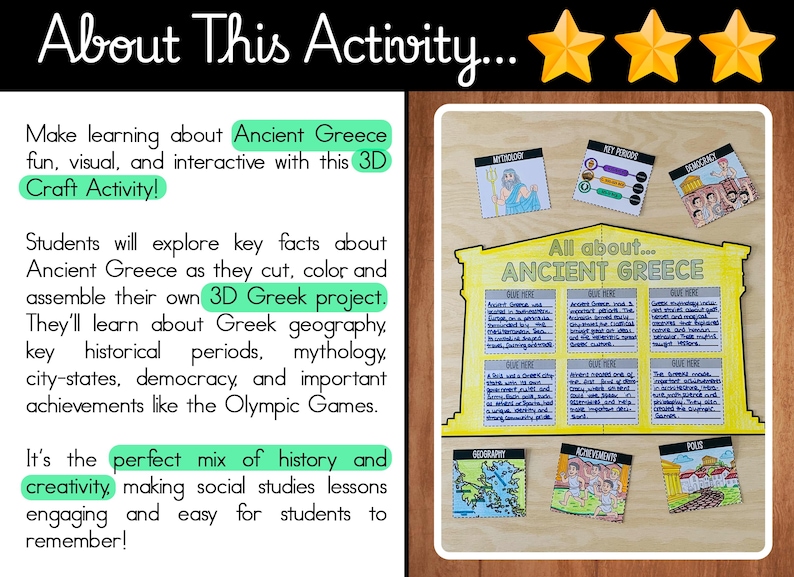 Ancient Greece Project Craft Activity | Parthenon 3D Craftivity ...