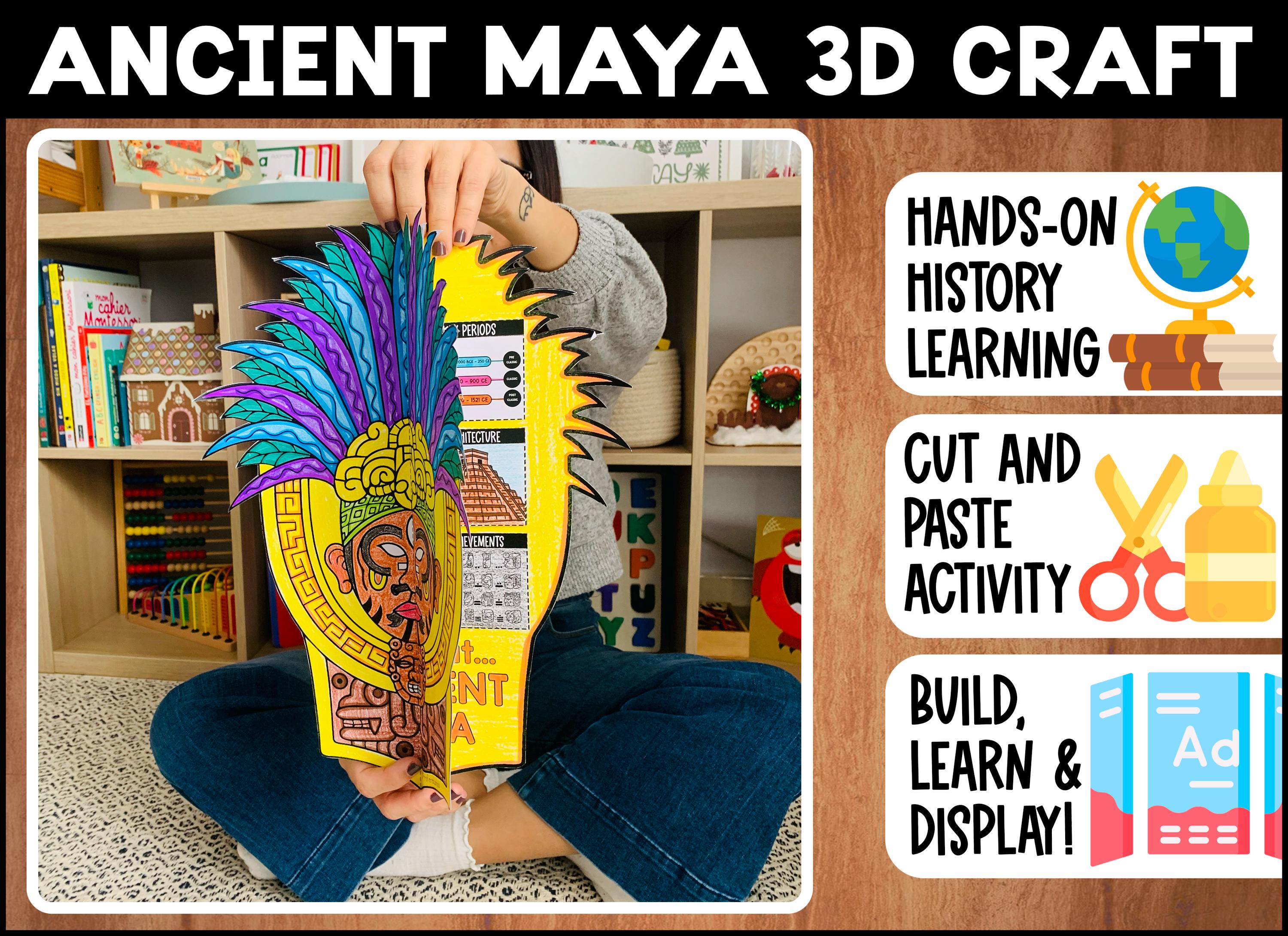 Ancient Mayan Project Craft Activity | Mayan Mask 3D Craftivity ...