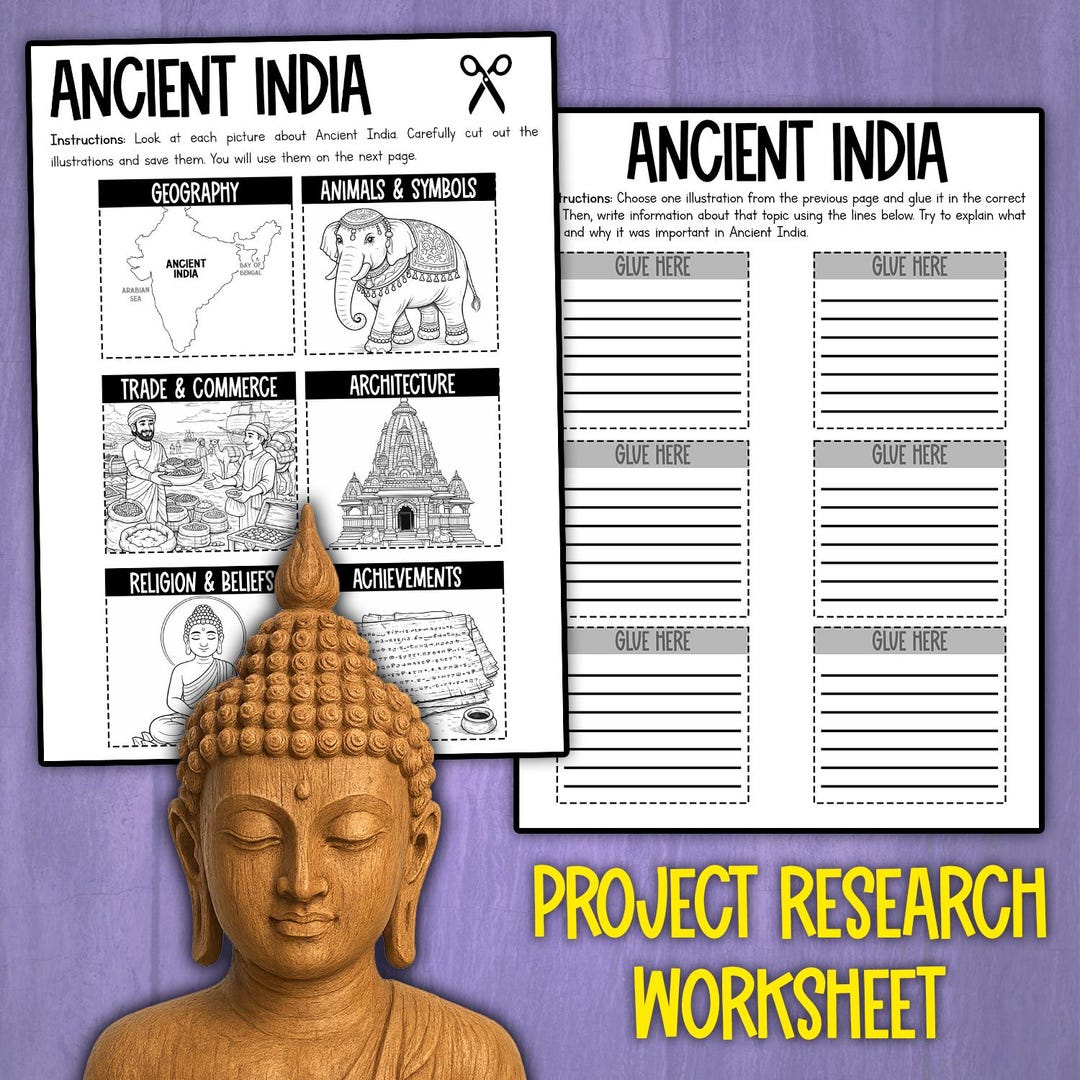 ANCIENT INDIA Project RESEARCH Worksheet Activity | Ancient Indian ...