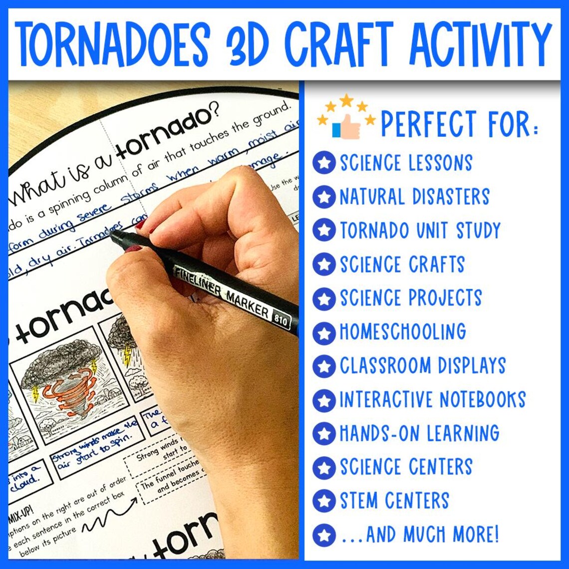 TORNADOES Project Activity | All About Tornadoes 3D Craft | Natural ...