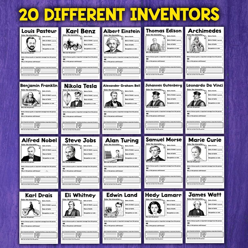 Famous Inventors and Scientists Research Project Activity | Inventors ...
