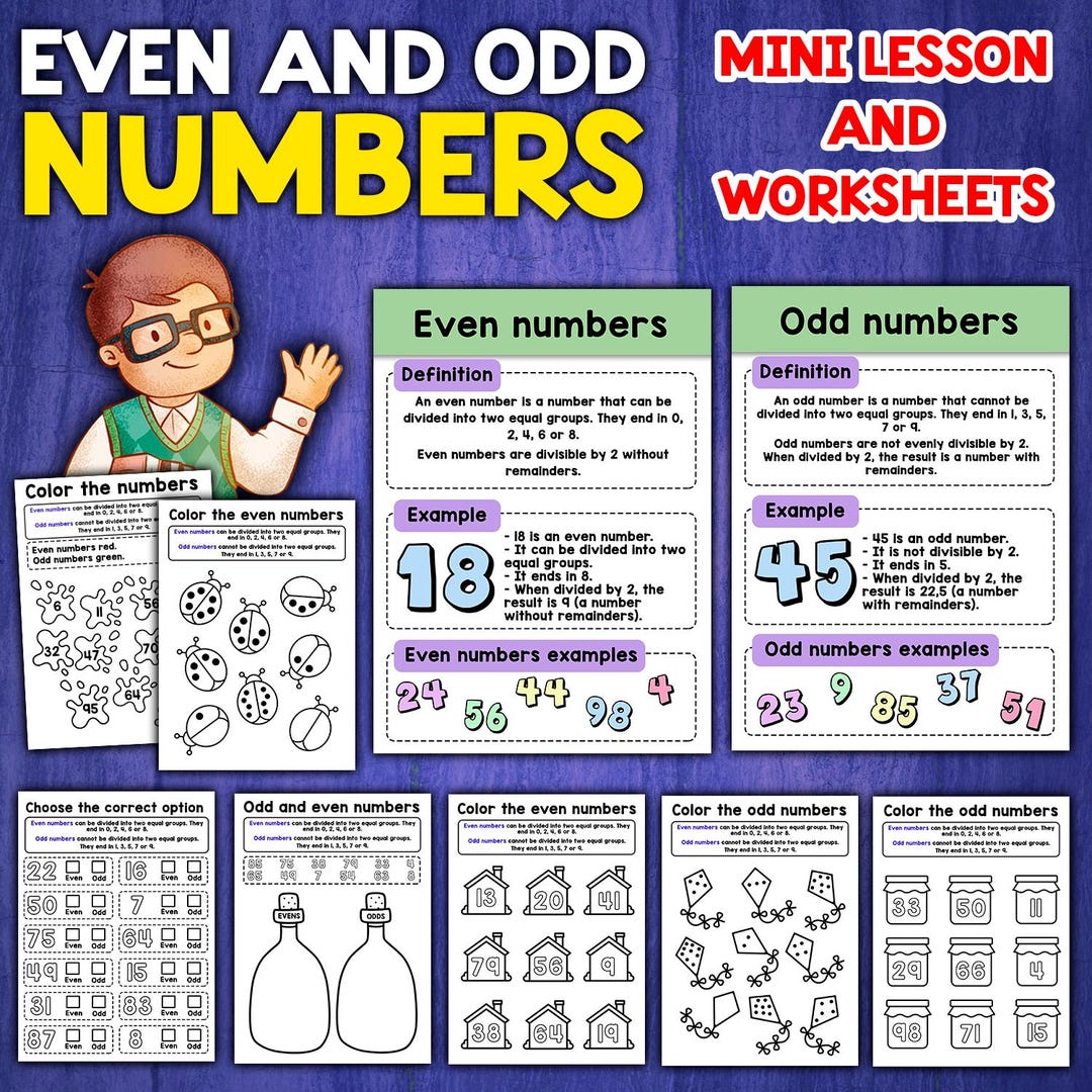 Even and Odd Numbers Worksheets | No Prep | Even and Odd Numbers ...