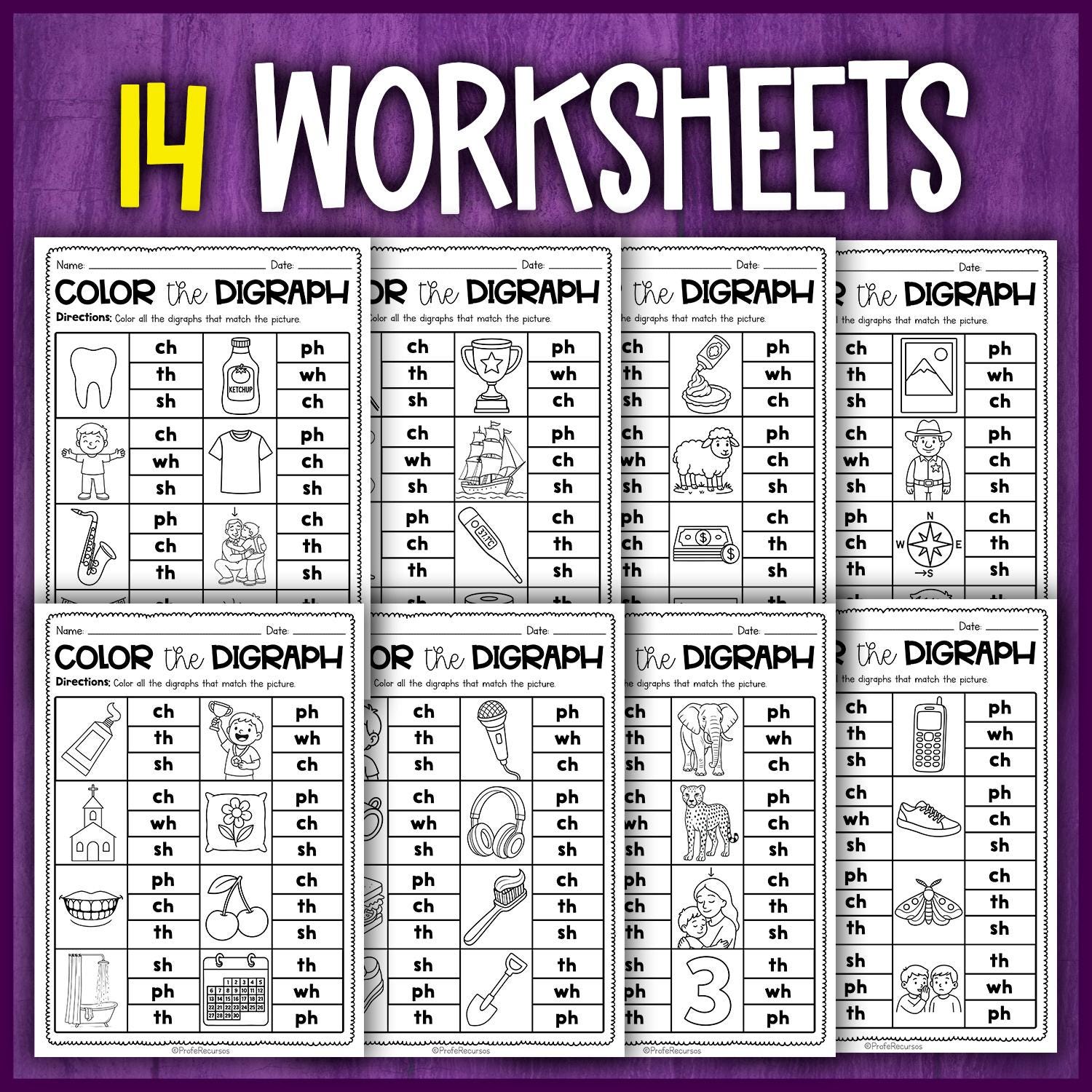 Consonant Digraphs Worksheets | 1st Grade and 2nd Grade Phonics Review ...
