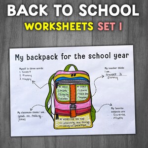 Back to School Activities & Worksheets | SET 1 | First Week of School ...