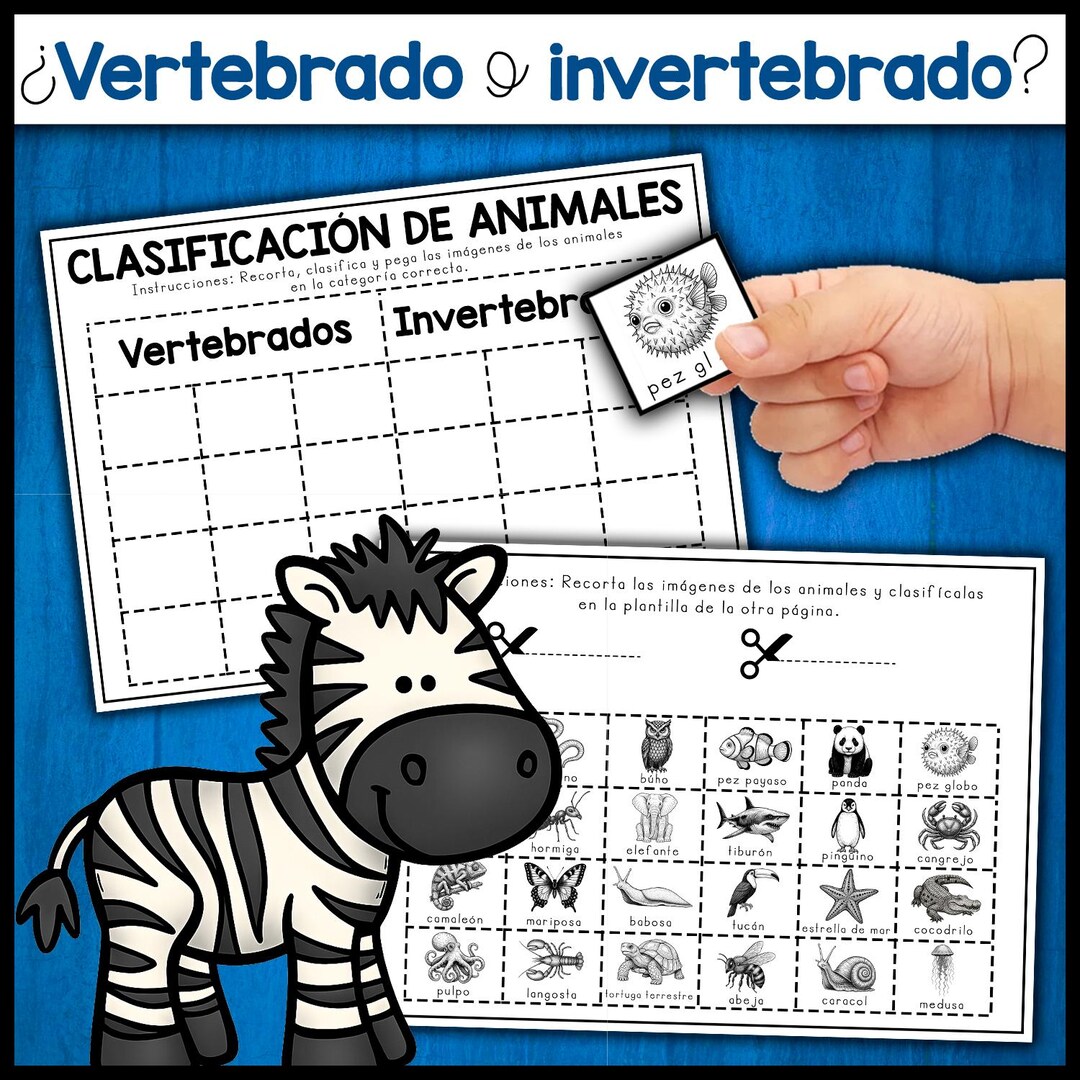 Spanish Vertebrates and Invertebrates | Vertebrate and Invertebrate ...
