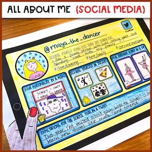 All About Me SOCIAL MEDIA Activity | Back to School Activity Worksheet ...