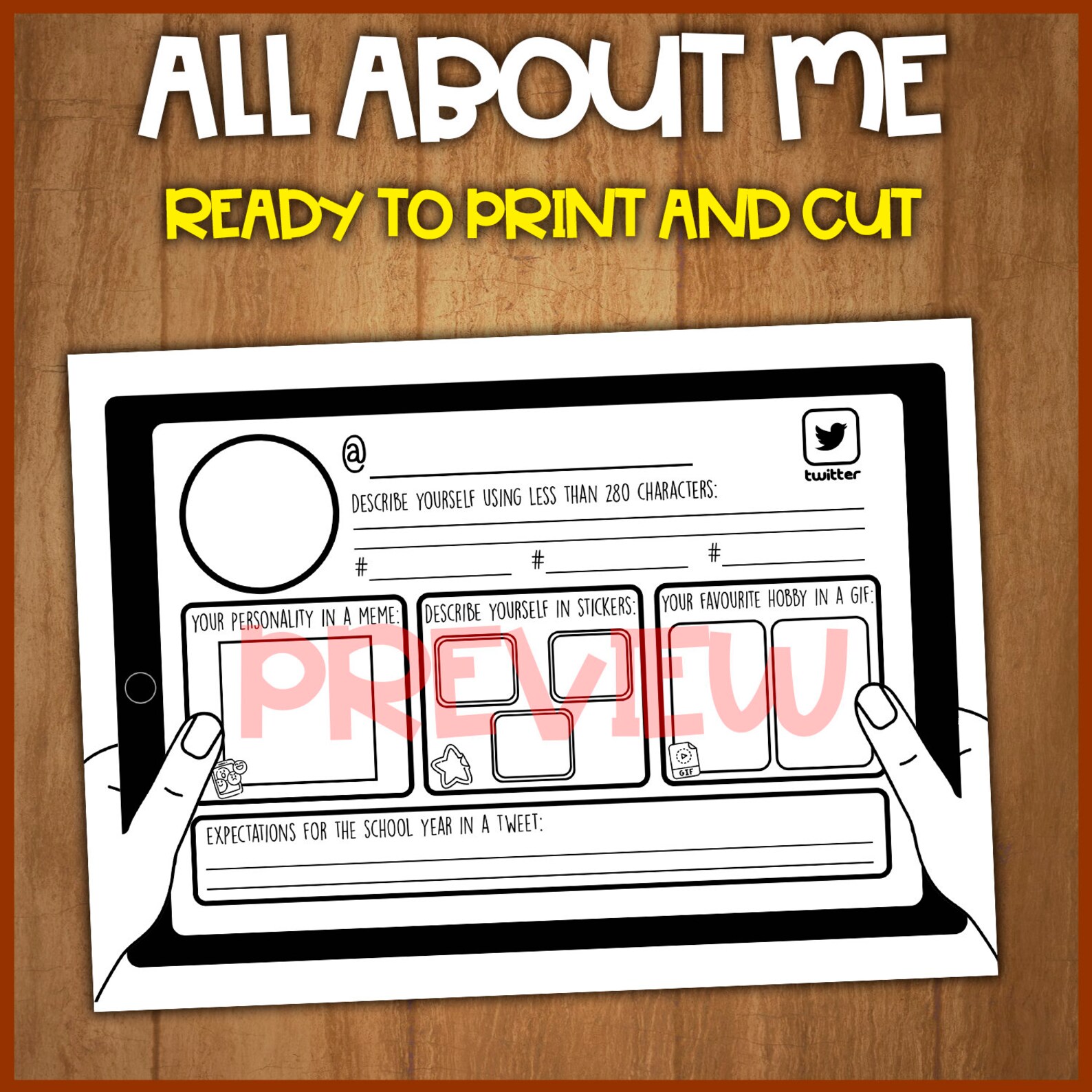 All About Me SOCIAL MEDIA Activity | Back to School Activity Worksheet ...