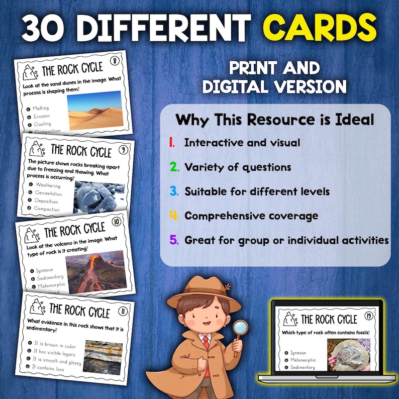 The Rock Cycle Task Cards Activity | Types of Rocks | Weathering ...