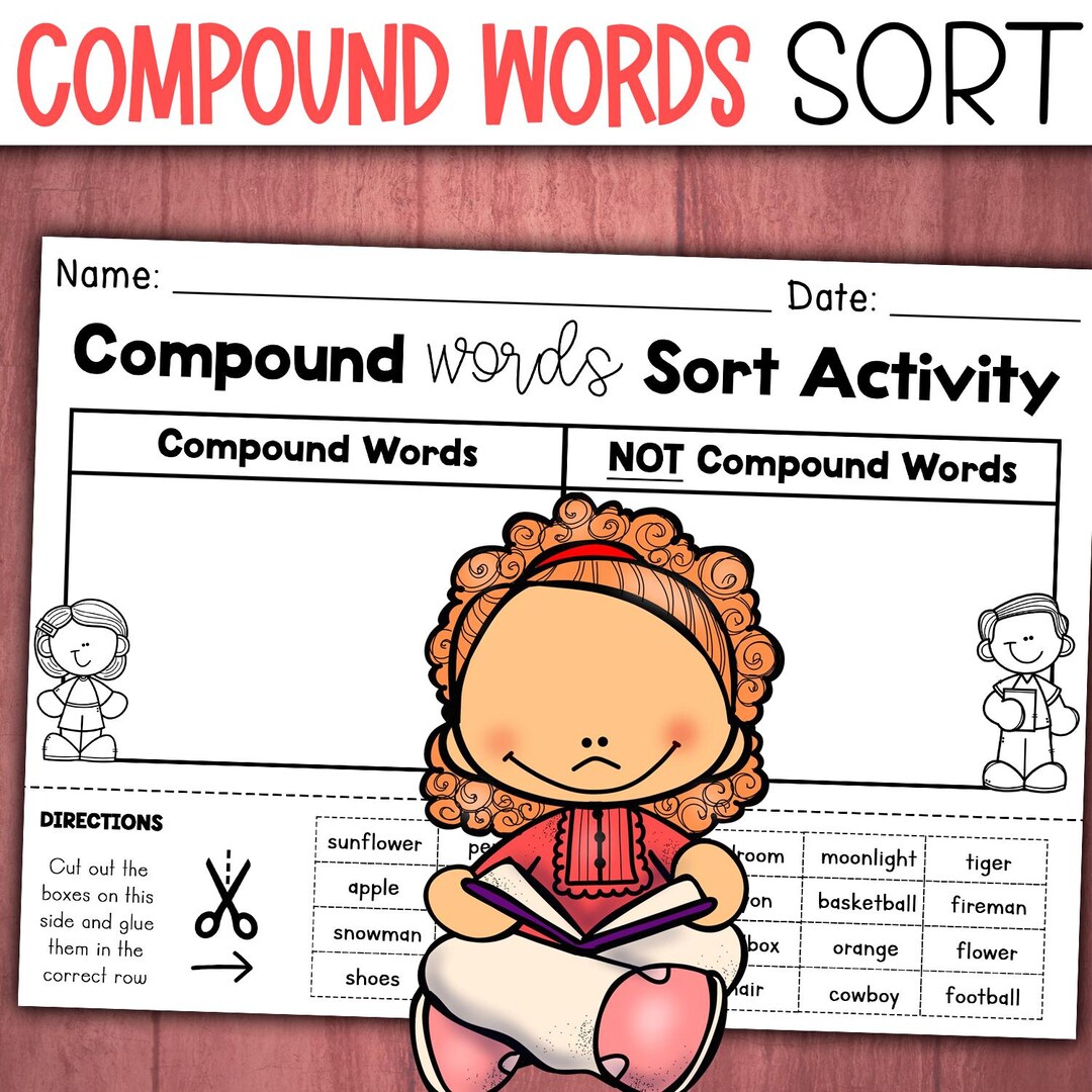Compound Words Sorting Activity | Cut and Paste Worksheet for 2nd 3rd ...