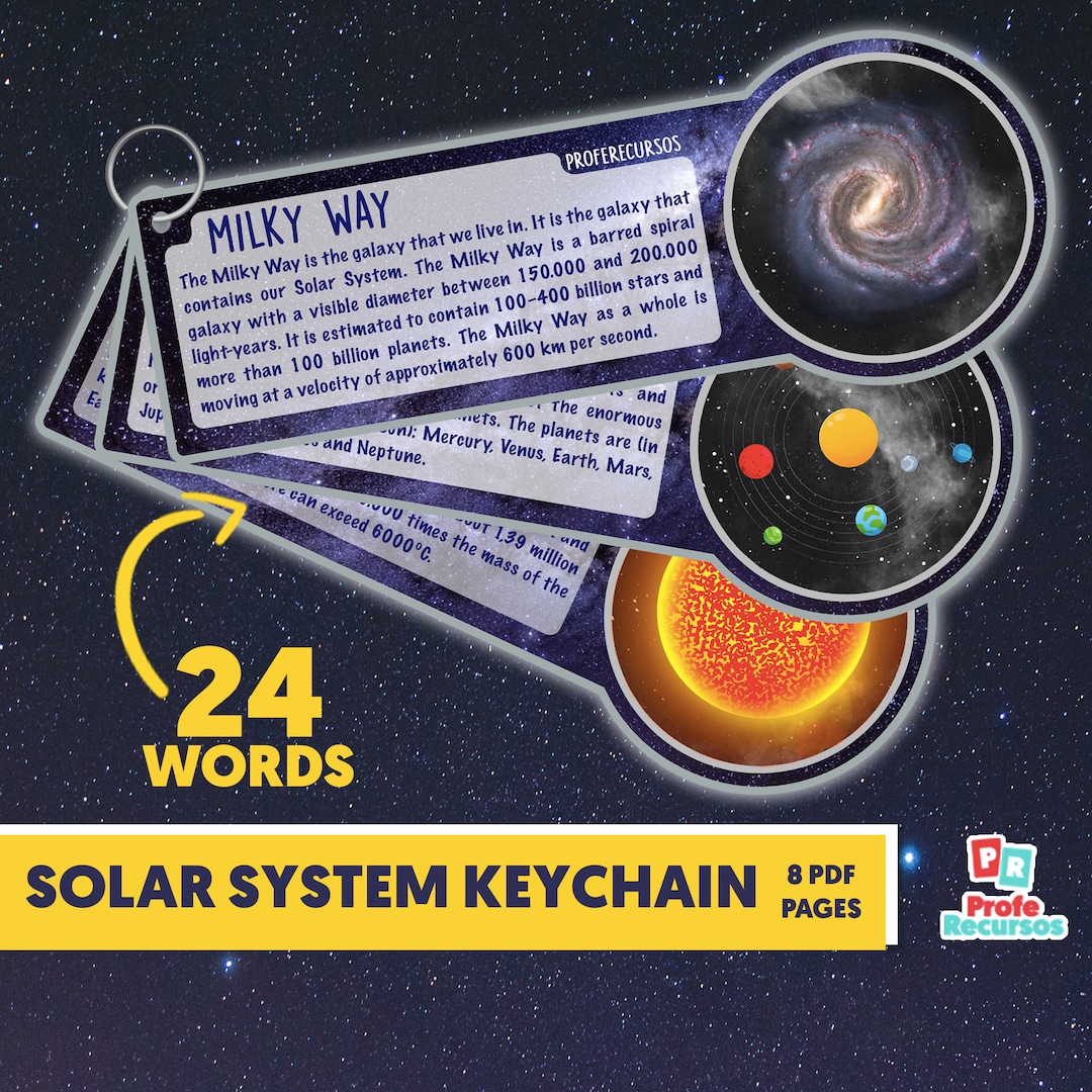 Solar System Vocabulary | Solar System Keychain - Etsy