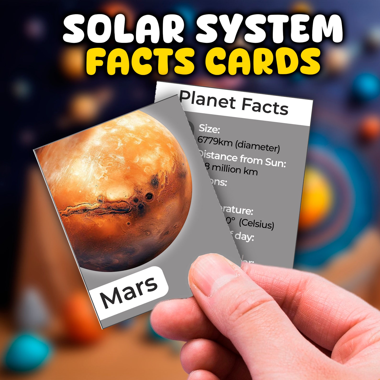 Solar System Planets Fact Cards Planets of the Solar System Flash Cards ...