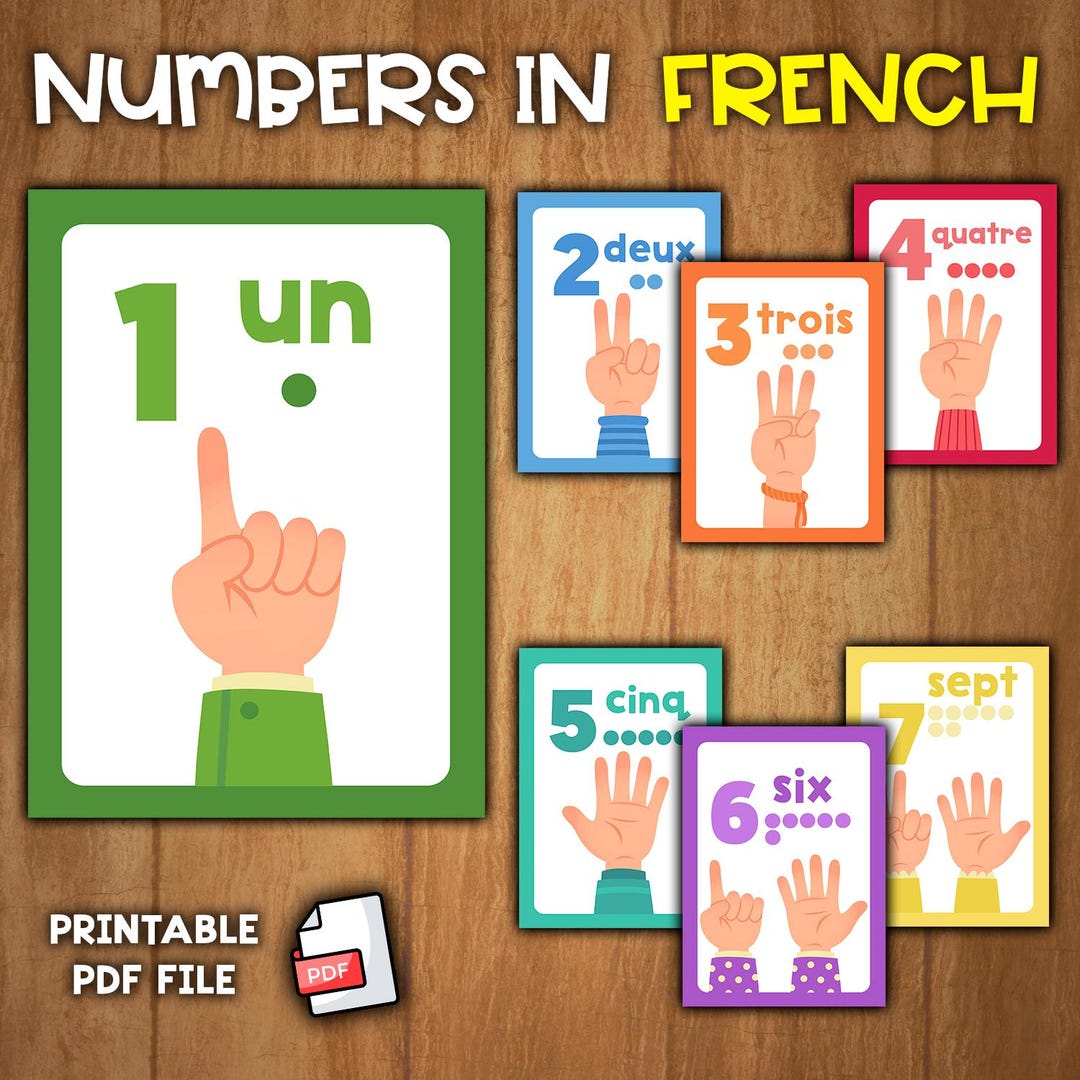 French Numbers Flashcards 1 to 10 | Numbers in French | Numbers Cards ...