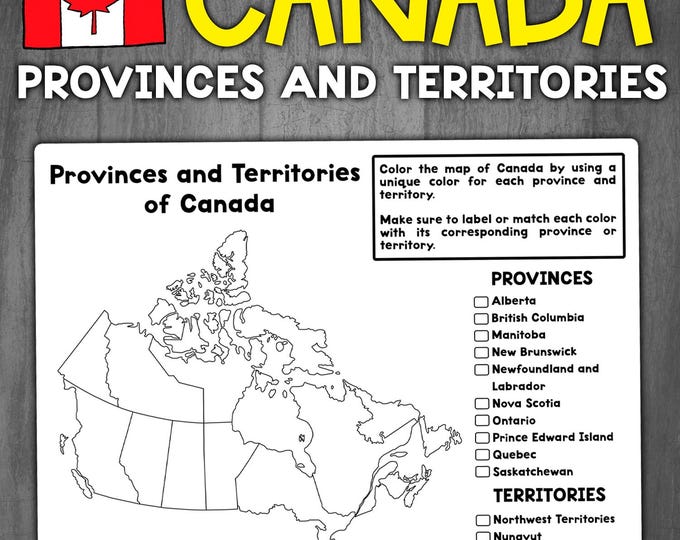 Major Bodies of Water in Canada - Geography Maps (digital Download ...