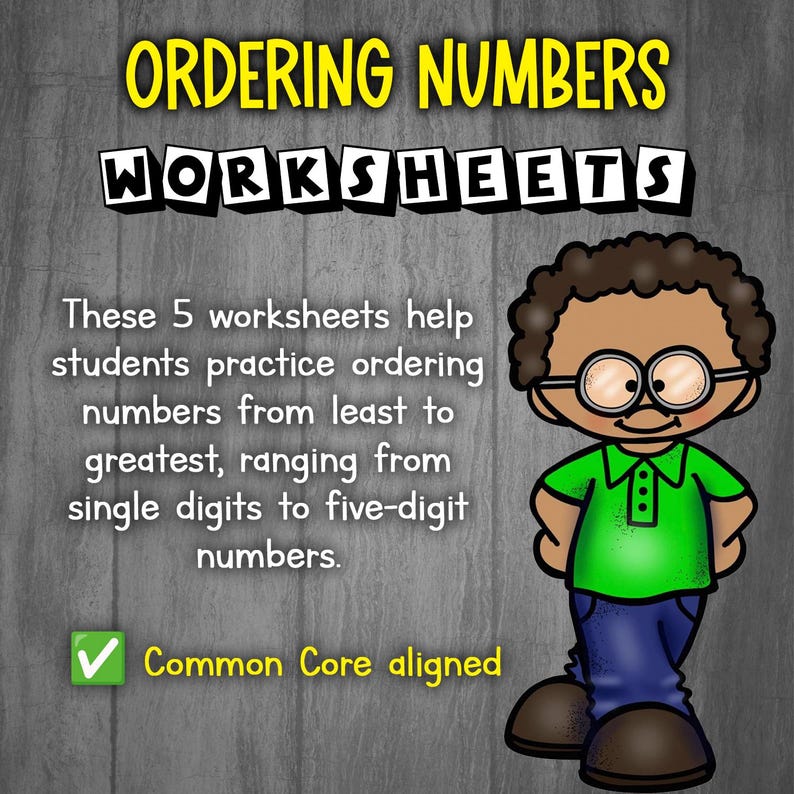 Ordering Numbers Worksheets | 1, 2, 3, 4, and 5 DIGITS | Greatest to ...