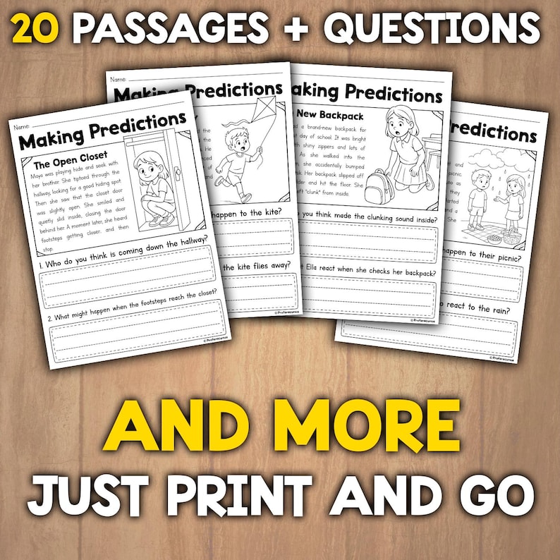 Making Predictions Reading Comprehension Passages | Making Predictions ...