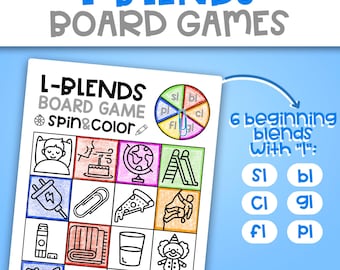 L-blends Board Games L-blends No Prep Activities Beginning Blends ...