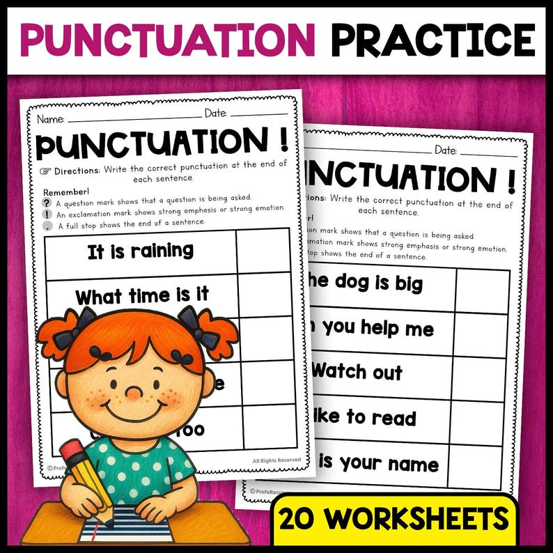 Punctuation Practice Worksheets and Activities | Punctuation and ...