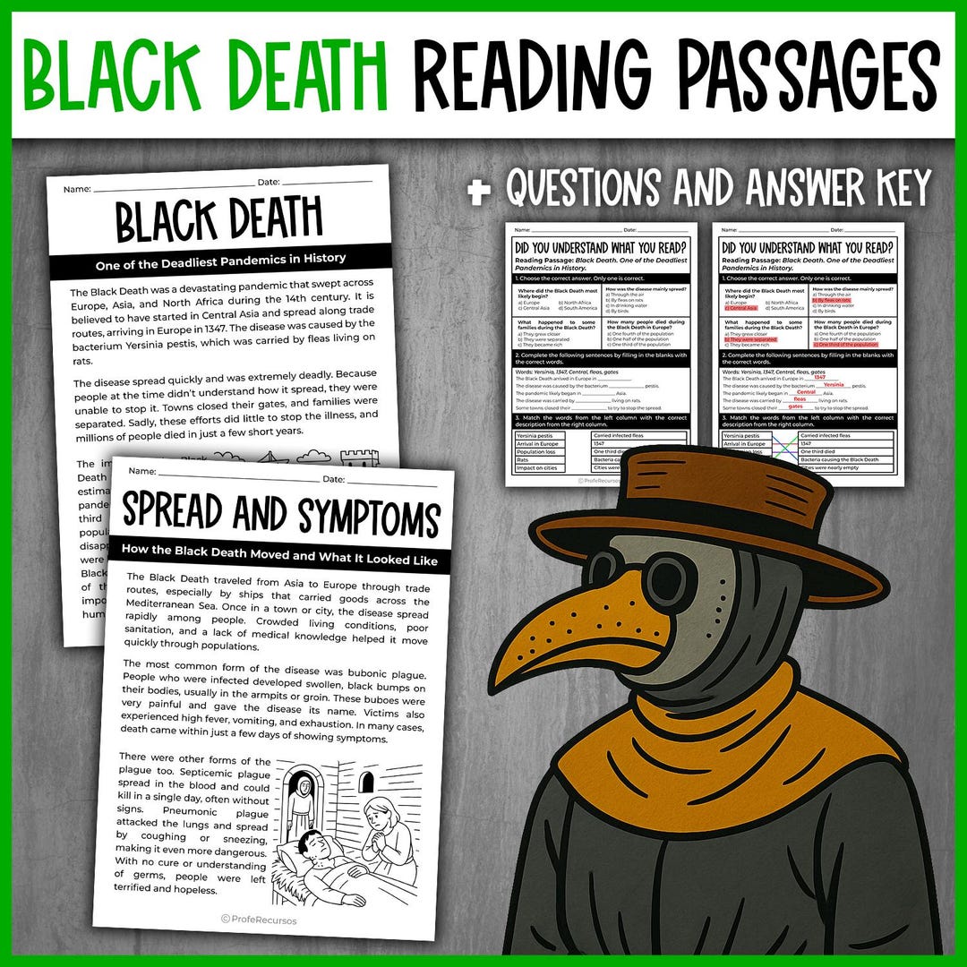 The Black Death Reading Passage | Bubonic Plague | Middle Ages ...