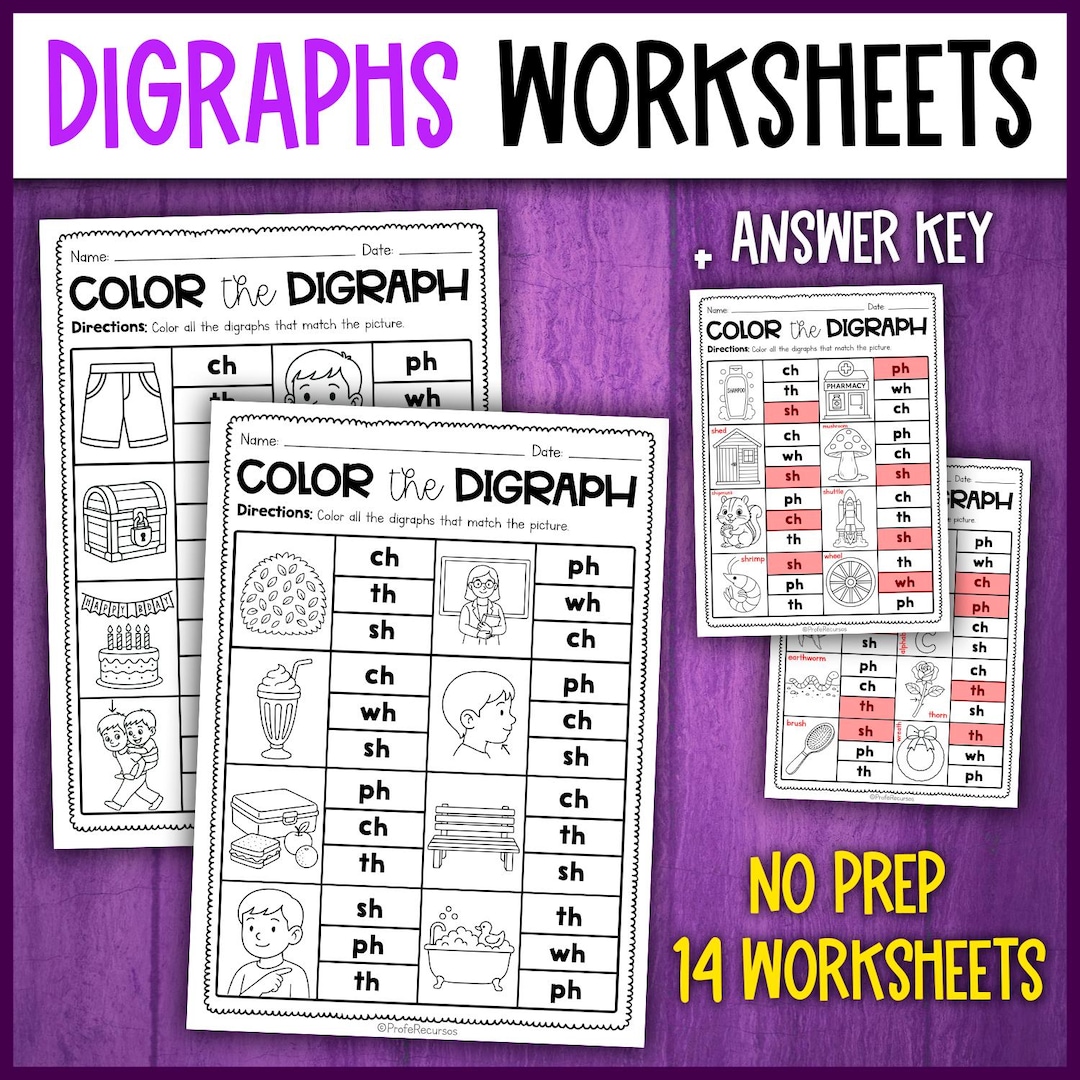 Consonant Digraphs Worksheets | 1st Grade and 2nd Grade Phonics Review ...