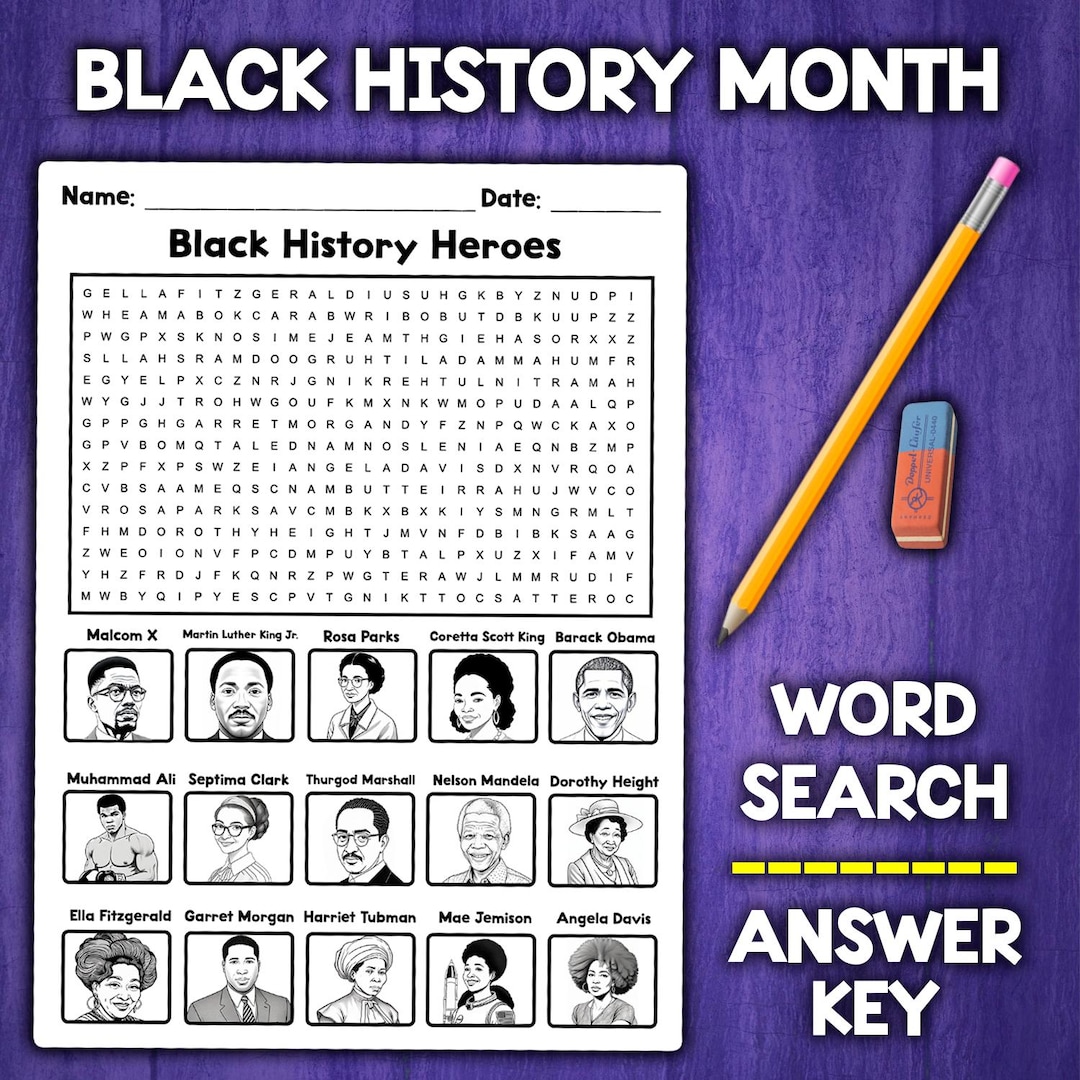 Black History Month Word Search Activity Worksheet | Black History ...