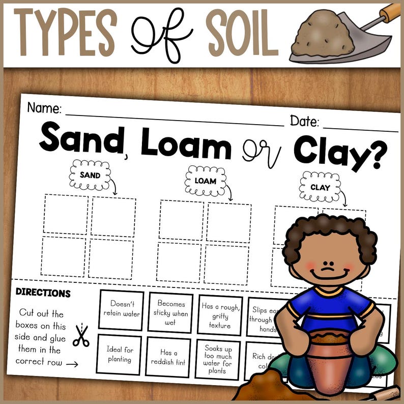 Types of Soil Sorting Activity | Properties of Soil Worksheet | Cut ...