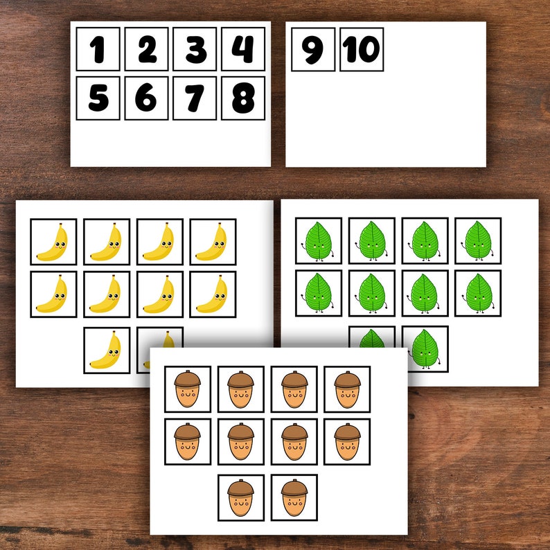 Numbers 1 to 10 Counting and Matching Activity Printable Montessori ...