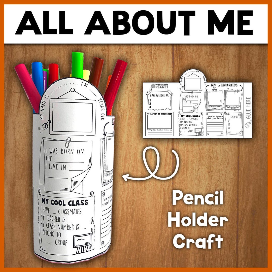 Back to School | 3D Craft Activity | Writing Activity | PENCIL HOLDER ...