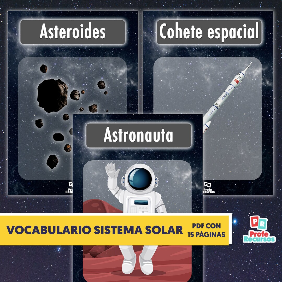 Solar System Vocabulary Flashcards - Etsy