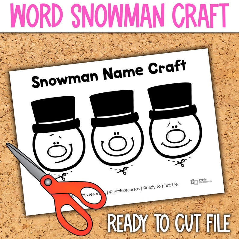 Snowman Name Craft Activity | Christmas & Winter Bulletin Board Craft ...