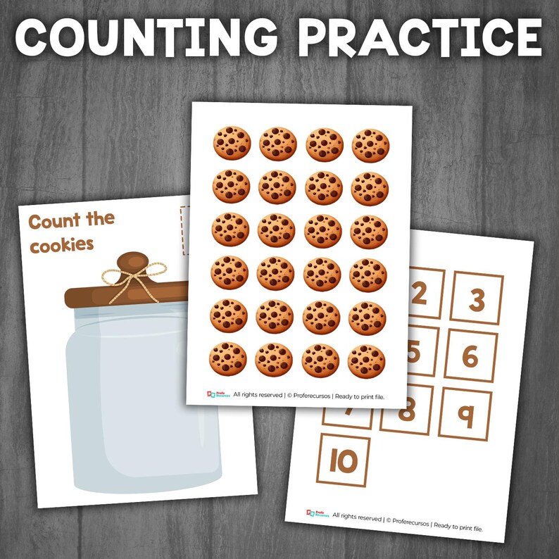 Cookies Counting Activity for Preschool | Montessori Math Activity ...