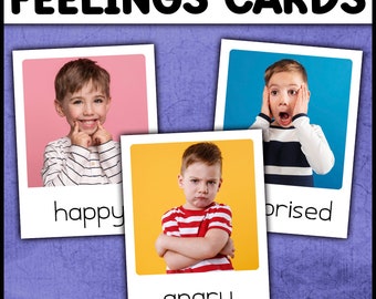 Emotions & Feelings Flashcards Autism Special Education - Etsy