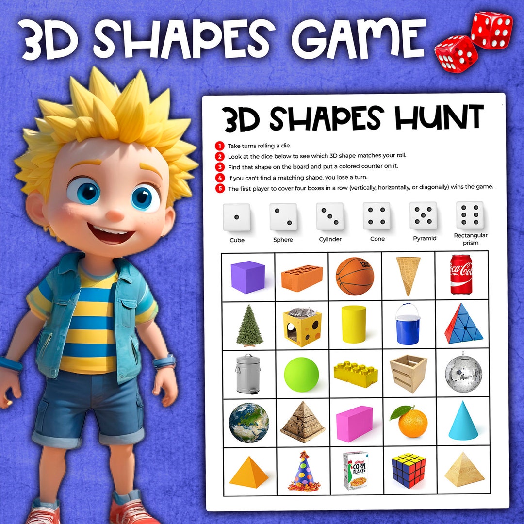 3D Shapes Game | 3-D Hunt | Identify Three Dimensional Shapes ...
