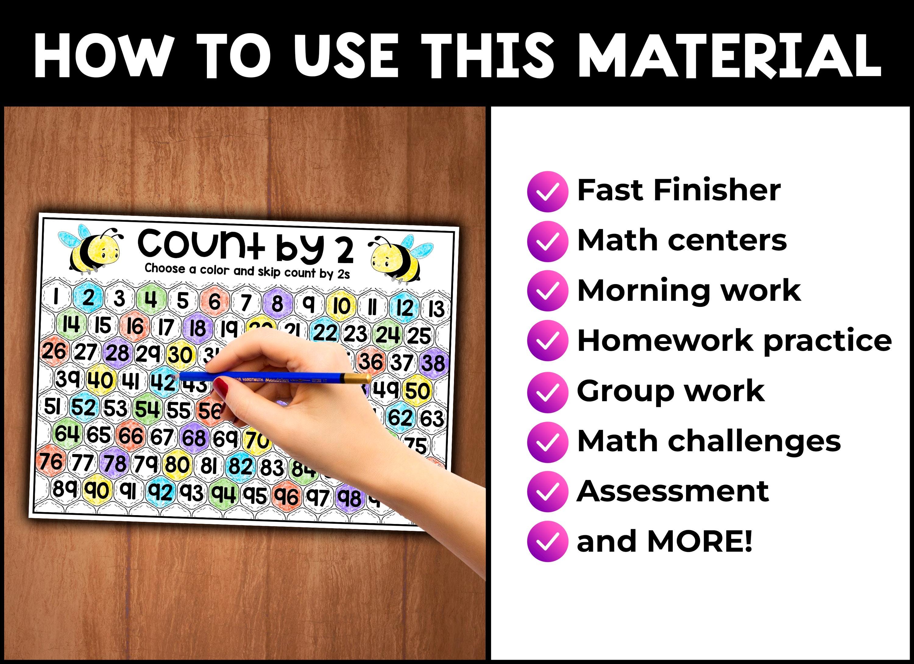Skip Count by 2's, 3's, 5's and 10's Skip Counting Worksheets Bee ...