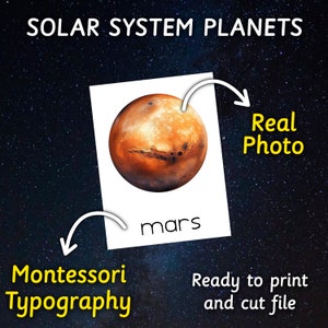 Solar System 3 Part Cards Solar System Planets Cards Solar System Real ...